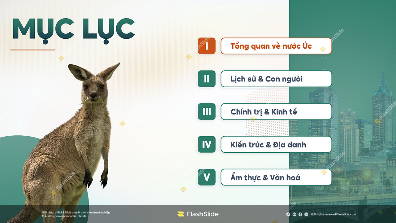 Mẫu Slide Giới Thiệu Nước Úc [Australia — Land Down Under] | FlashSlide