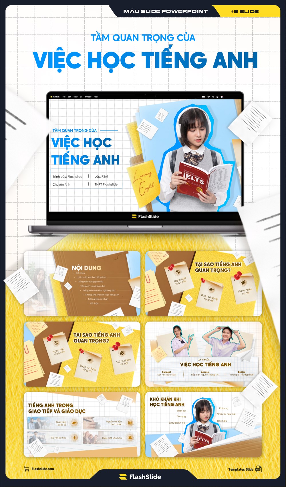 Mẫu Slide Tầm Quan Trọng Của Việc Học Tiếng Anh | FlashSlide
