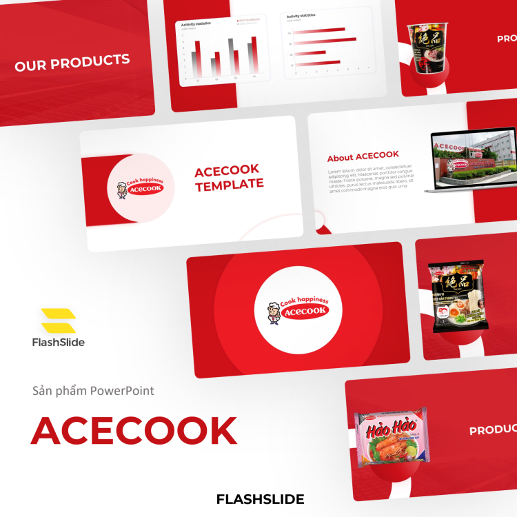 Mẫu PowerPoint Báo Cáo Doanh Nghiệp ACECOOK | FlashSlide